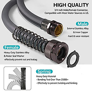 Hopegiver 5/8"x15FT Flexible Garden Hose, Hybrid Water Hose Heavy Duty, Kink Free, Leakproof, Lightweight, Garden Hose for Outdoor, Lawn, Car Wash, Backyard, Burst 500 PSI