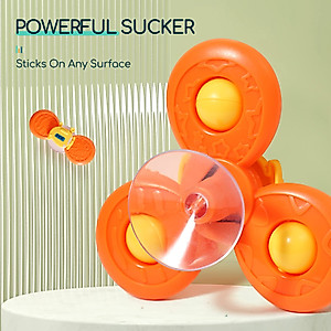 3 in 1 High Chair Toys with Suction Cups Spinner Baby Toys for Babies 6-12 Months,Infant Teething Tray Rattle Bath Toys for Babies 12-18 Months Toddlers Boy Girl Birthday Gifts