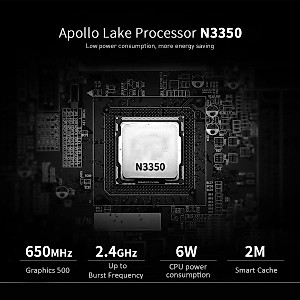 Beelink N3350 Processor (up to 2.4GHz), T4 Pro Mini PC, 4GB+64GB eMMC Mini Desktop Computer, 2.4G+5.8G WiFi, Gigabit Ethernet, BT 4.0, 4K@30Hz, Dual HDMI