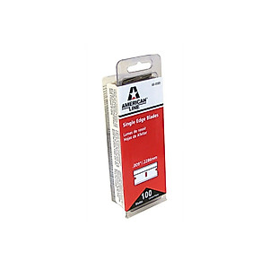 AccuTec American Line .009 inch Single Edge Aluminum-Backed Razor Blades for Scrapers And Carton Cutters - 100 Blades Per Box,Made of High Carbon,10-Pack- 66-0089-10P