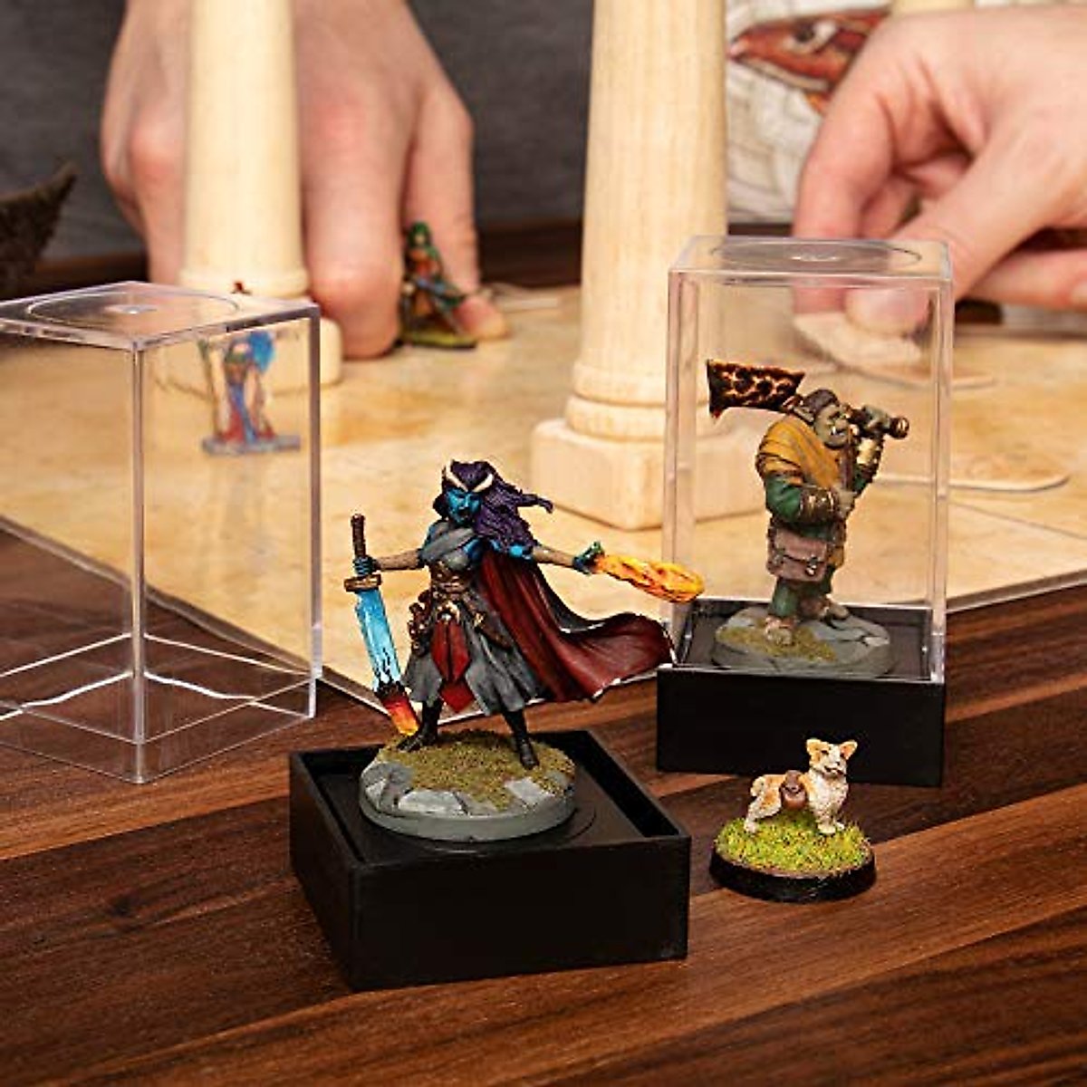 Wiz Dice - Dice Boxes - Clear Acrylic Display Box for Storage of Figurines, Collectibles, DnD Dice Set, Other Valuables - 1.43" x 1.43" x 1.75" - 10 ct