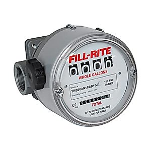 Fill-Rite TN860AN1CAB1GAC-RL High Flow/High Pressure Rugged Application Meters, 150 PSI, 1-1/2" NPT, 6 to 60 LPM, 3-22 Viscosity Range