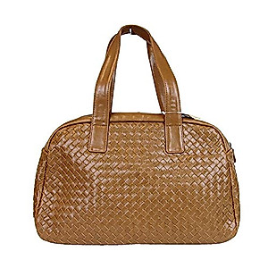 Bottega Veneta Women's Brown Leather Woven Dome Boston Bag