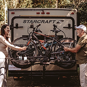 HYPERAX Volt RV 4X - Hitch Mounted 4 Bike Rack Carrier for RV, Camper, Trailer,Motorhome, Toad with 2" Class 3 or Higher Hitch Fits Up to 2x75lb E Bike +2X50lb Bikes with Up to 5" Fat Tire