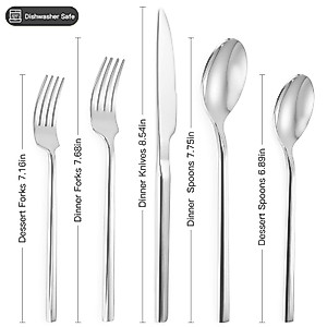 Silverware Set 20-Piece Stainless Steel Flatware Cutlery Set Service for 4, Tableware Utensils Set Includes Knife/Spoon/Fork for Kitchen Home Restaurant Gift, Mirror Polished, Dishwasher Safe Silver
