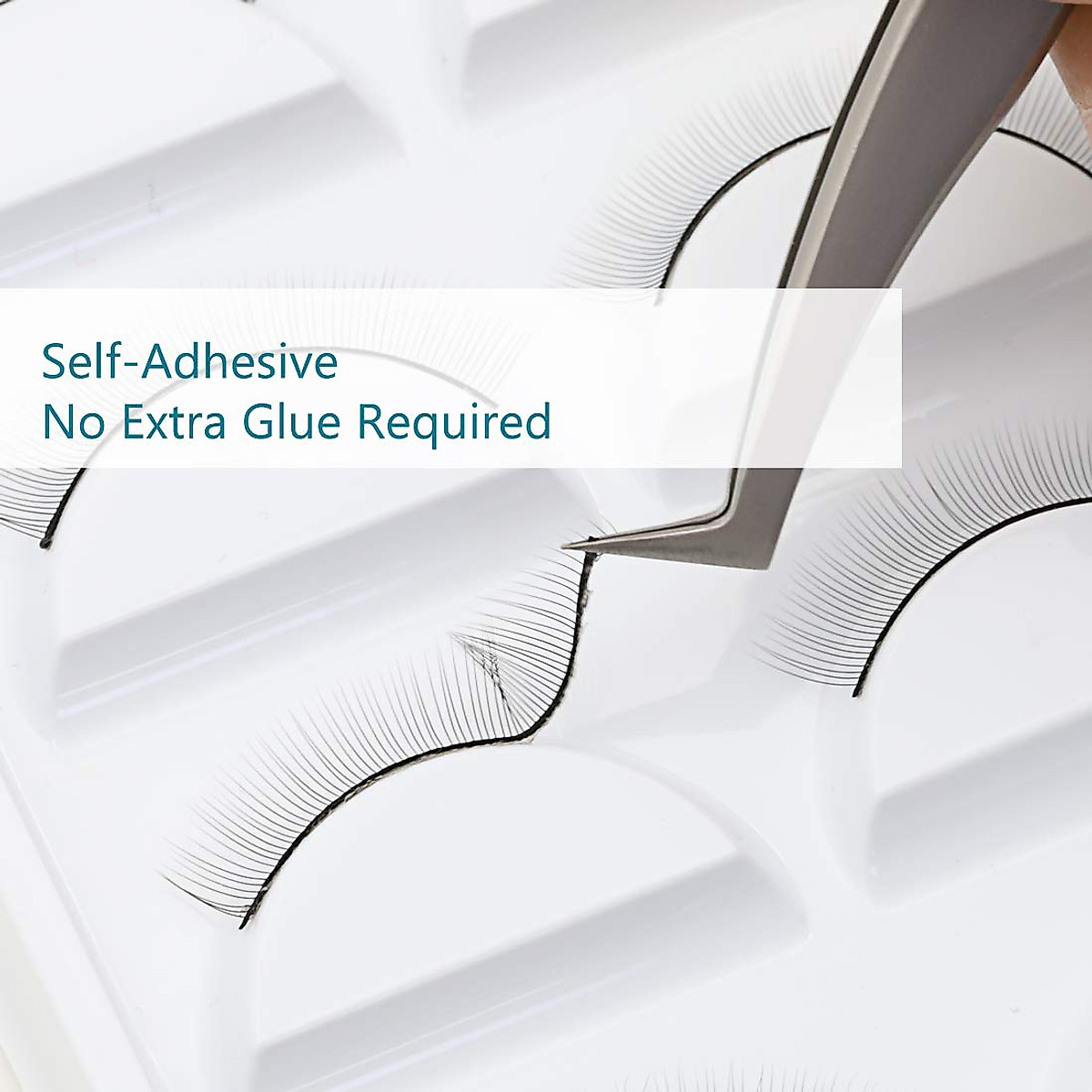 OBEYA 25 Pairs Practice Lashes for Lash Extensions on Mannequin Head or Make Own Lashes, Training Lashes Mimic Natural Lashes Self Adhesive 8mm Practice Eyelash Strips, Gift 10 Pairs Lash Mapping