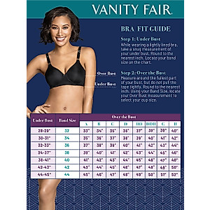 Vanity Fair Womens Full Coverage Beauty Back Smoothing Bra, 4-way Stretch Fabric, Lightly Lined Cups Up To Dd Bra, Wireless - Beige, 40C US