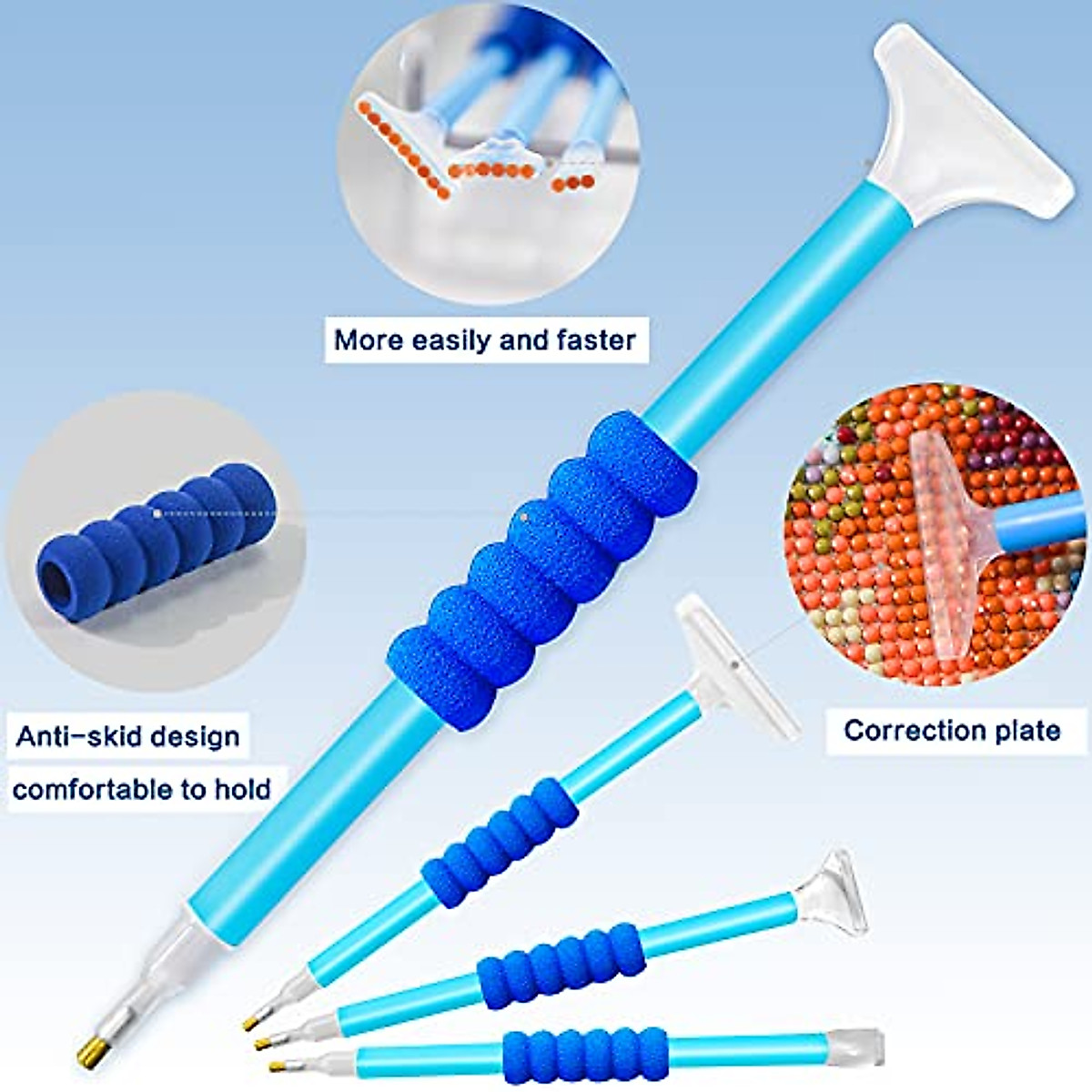 Suptikes Diamond Painting Accessories,Diamond Painting Tools with Cute Blue Roller and Diamond Embroidery Box for DIY Diamond Painting Art