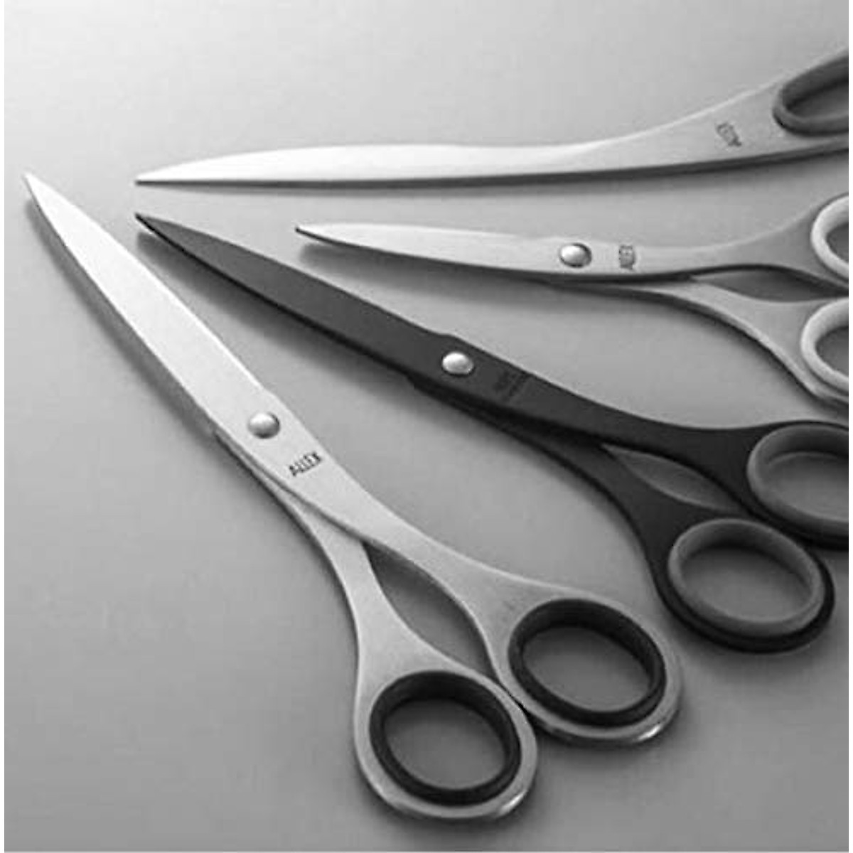 ALLEX Japanese Office Scissors for Desk, Large 7.2" All Purpose Scissors, Made in JAPAN, All Metal Sharp Japanese Stainless Steel Blade with Non-Slip Soft Ring, Yellow
