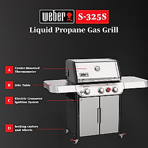 Weber Genesis S-325S Liquid Propane Gas Grill, Stainless Steel
