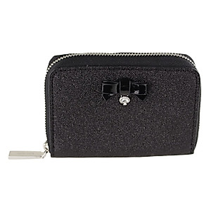 Kate Spade Small Zip Around Card Case Wallet Other Wrapping Party Glittering Black