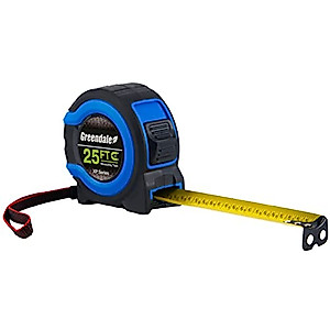 Greendale - 3 Pack - 25 ft Tape Measures - Easy to Read Fractions to 1/8th inch - Magnetic Tip - Thumb and Quick Lock - Autowind - Belt Clip