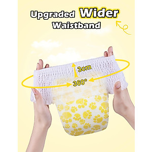 Dono Dog Diapers Female with Stretchy Waist-28Pcs, Disposable Full Wrap Female Puppy Dog in Heat Period Diapers, 360° Leak-Proof Super Absorbent Doggie Puppy Diapers for Small Medium Large Dogs