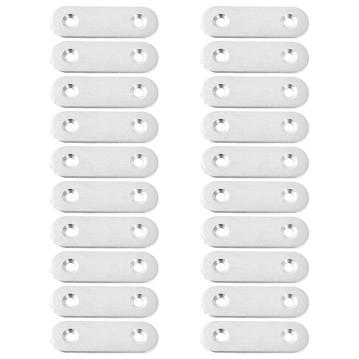 uxcell 50mm 20pcs Straight Bracket Stainless Steel Flat Brace Fastener Brackets Corner Edge Protector Support with Screws for Furniture