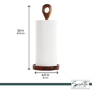 Acacia Wood Paper Towel Holder with Base