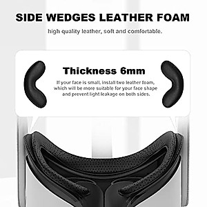 UPOK Facial Interface Bracket Face Cover for Oculus Quest 2 - Meta Accessories Eyes Vent Soft Cushion Foam Leather Skin Enhance Comfort with Lens Spacer Protector, Block Light (7-Pcs Set)
