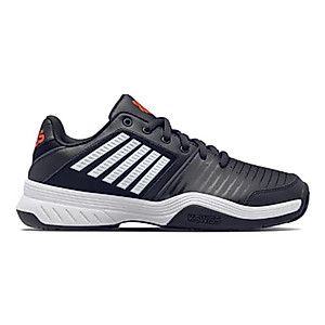 K-Swiss Men's Court Express Tennis Shoe, Jet Black/White/Spicy Orange, 9 M