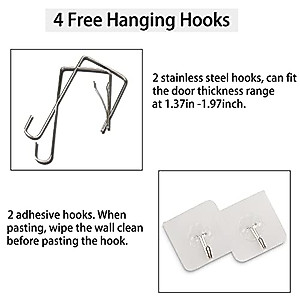 Woodland Animals Hanging Laundry Hamper Bag with 2 Door Hooks, Fox Elk Bear Mushroom Holding Dirty Clothes Bag, Saving Space Hanging Laundry Bag for Door Wall, Closet, Bathroom