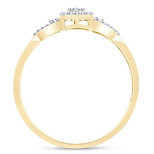 1/4 Carat Round Cut Miracle Set White Natural Diamond Infinity Split Shank Promise Ring Jewelry For Women in 14k Yellow Gold Over Sterling Silver (0.25 Cttw, Color- I-J, Clarity- I2-I3) Ring Size- 8