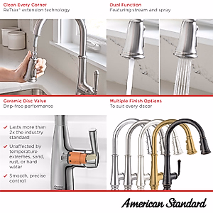 American Standard 4279300.002 Delancey Pull-Down Kitchen Faucet with sprayer Chrome