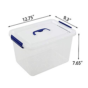 Pekky 12 L Plastic Toys Storage Containers with Lid, Clear Bin Latching Box, Set of 1