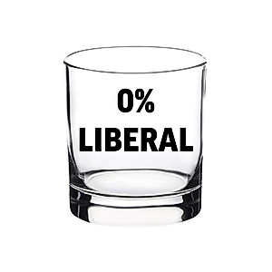 Funny 0% Liberal Conservative Republican Old Fashioned Whiskey Glass Drinking Cup Gift For Conservative or Republican