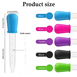 Mozeat Lens 20Pcs Liquid Droppers Silicone 5ml with a Clean Brush Plastic Pipettes Eye Dropper with Bulb Tip for Candy Mold,Candy Molds Gelatin Maker,Industrial Science and Crafts Projects