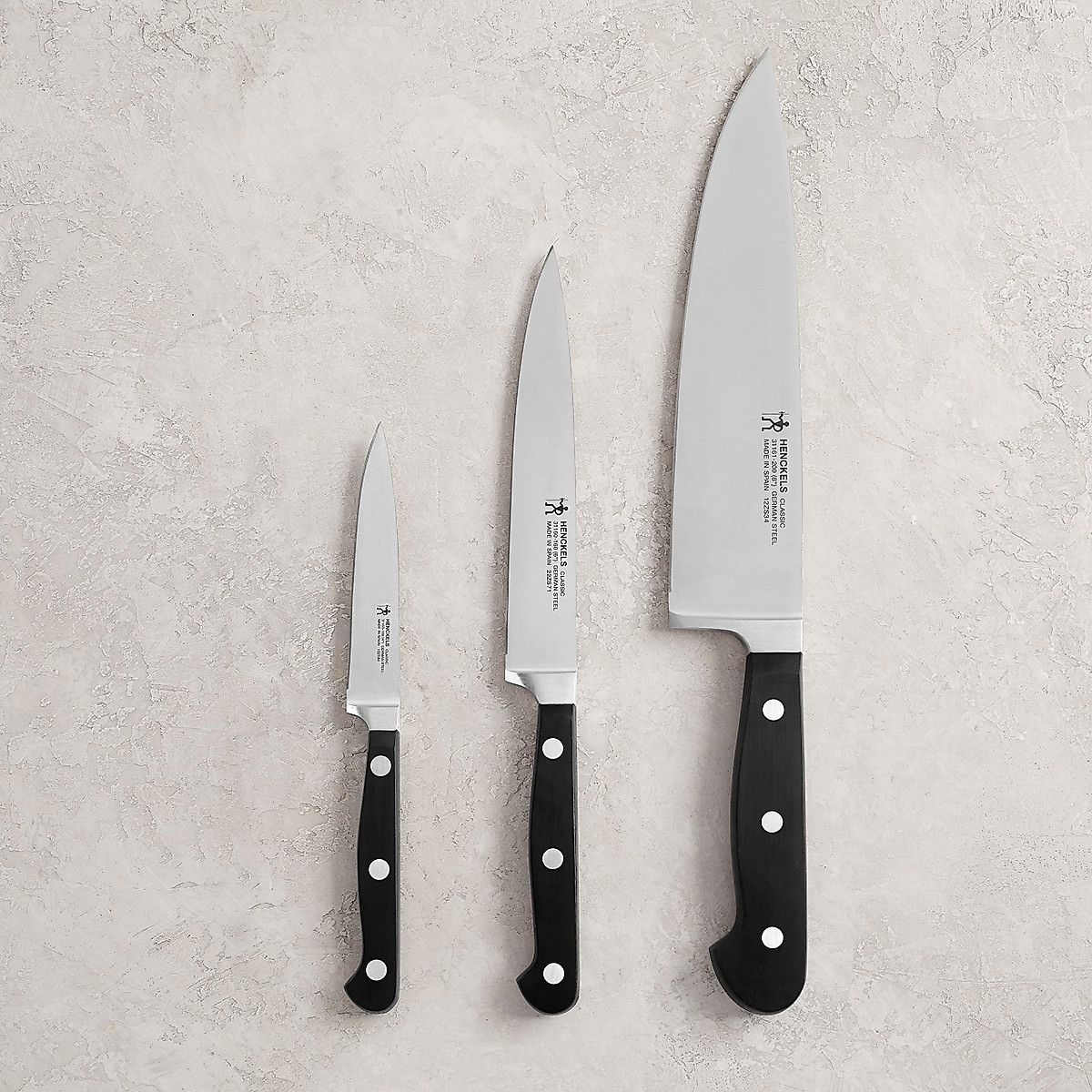 HENCKELS Classic Razor-Sharp 3-pc Knife Set, German Engineered Informed by 100+ Years of Mastery