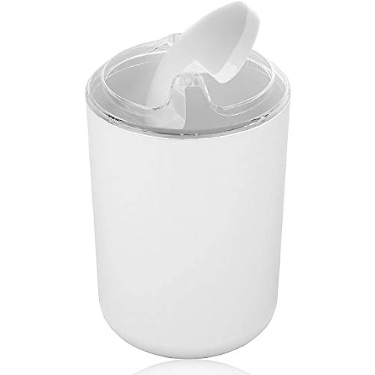 6 Pcs Plastic Bathroom Accessory Set Luxury Bath Accessories Bath Set Lotion Bottles, Toothbrush Holder, Tooth Mug, Soap Dish, Toilet Brush, Trash Can, Rubbish Bin (White)