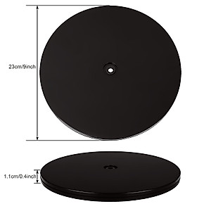 4 Pcs Lazy Susan Turntable 9 inch, Black Acrylic Turntable Platter, Bonsai Turntable Organizer with Ball Bearing Rotating Tray for Spice Rack Table, Cake Kitchen Pantry Decorating, Potted Plant