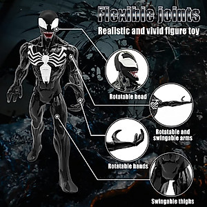 lasama Action Figures, 12 Inch Collectible Figures Toys for Boys Characters Toys Prefect Gift for Christmas, Thanksgiving Day, Birthday, Children’s Day for Kids (Black)