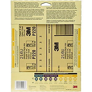 3M 20220-G Sandblaster Between Coats Sandpaper, 220 Grit, 220-Grit, 3 Count
