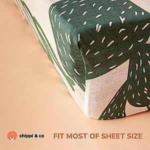 Chippi & Co Cactus Crib Sheets, Arizona Nursery Decor, Succulent Crib Bedding Stuff, Western Crib Sheets, for New Mom, New Baby Gifts, Cotton Standard Size Boy & Girl 52X28X9''