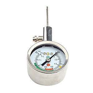 Nachvorn Pump Pressure Gauge, Digital Air Pressure Gauge for Basketball, Soccer Ball, Football, Volleyball and Other Inflatables Silver Color