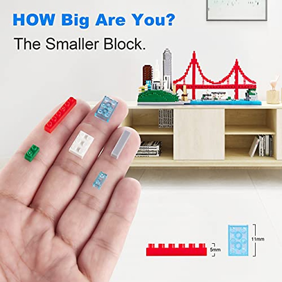 LUKHANG Gift Architecture: San Francisco Skyline Model Building Set Model Kit and Gift for Kids and Adults Micro Mini Block 1610 Pieces（with Color Package Box）