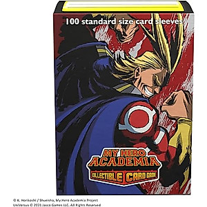 Jasco My Hero Academia Collectible Card Game All Might Flex Card Sleeves | 100 Dragon Shield Art Sleeves | Card Game Holder | PVC and Acid-Free | Designed for Use with TCG and LCG Games | Made