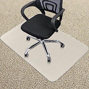 BesWin Chair Mat for Carpets, 30" X 48" Transparent Office Chair Mat for Low Pile Carpeted Floors, Computer Desk Chair Mat for Office Chair on Carpet for Work, Home, Gaming, Easy Glide (Rectangle)