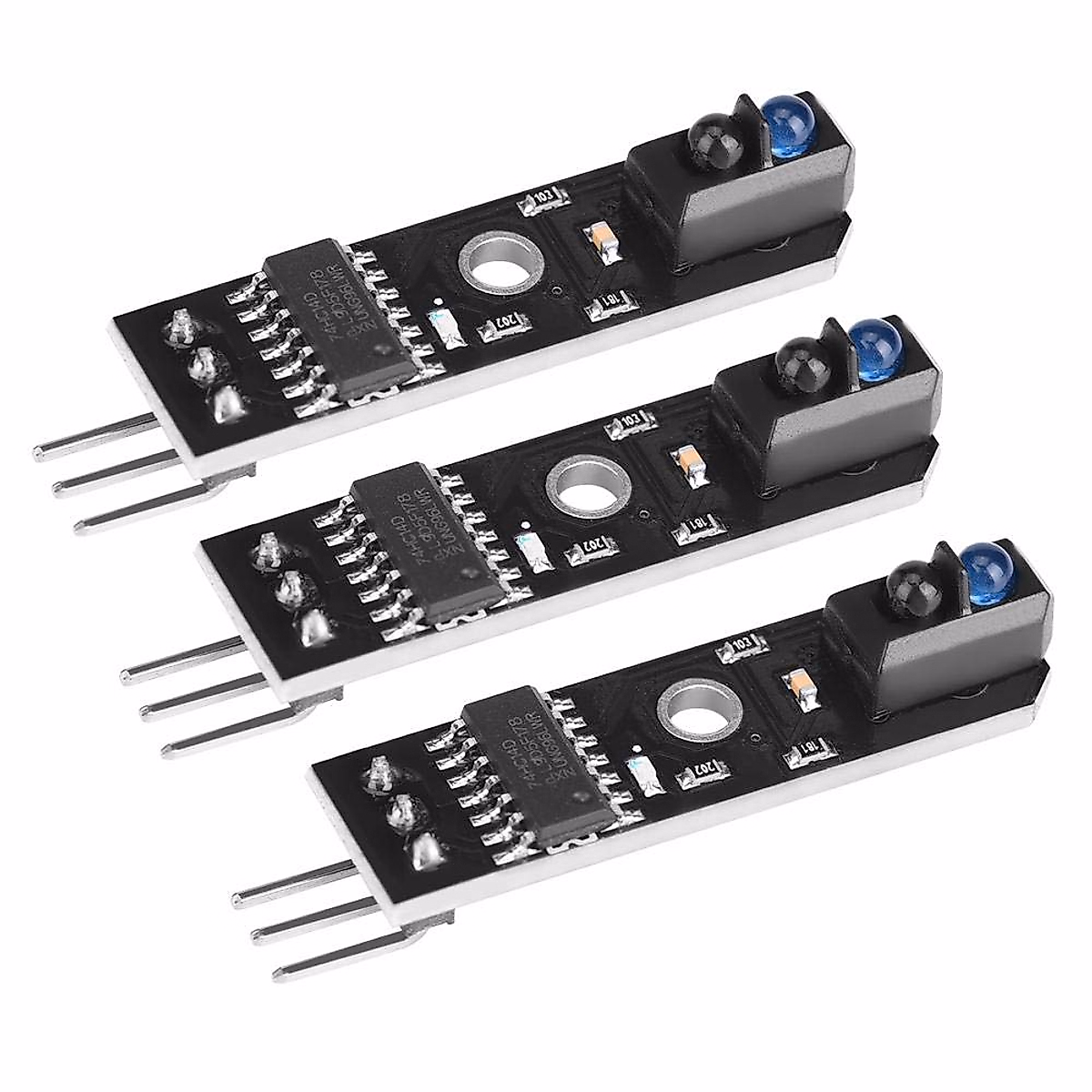 Infrared Tracking Sensor Module 1-Channel Infrared Reflection Tracking Sensor Module Obstacle Avoidance Smart Car Black/White Line Detection 3 Pcs
