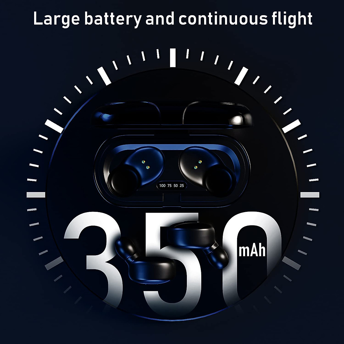 SEYOO Earbuds Mini in-Ear Earphones with 350Mah Charging Case, Touch Control, IPX5 Waterproof Headphones Headset with LED Display Built-in Mic for SportsWorkout, Urban Gray