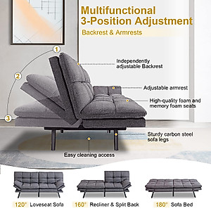MUUEGM 267FA-DGY Sofabed, Medium, Gray-01