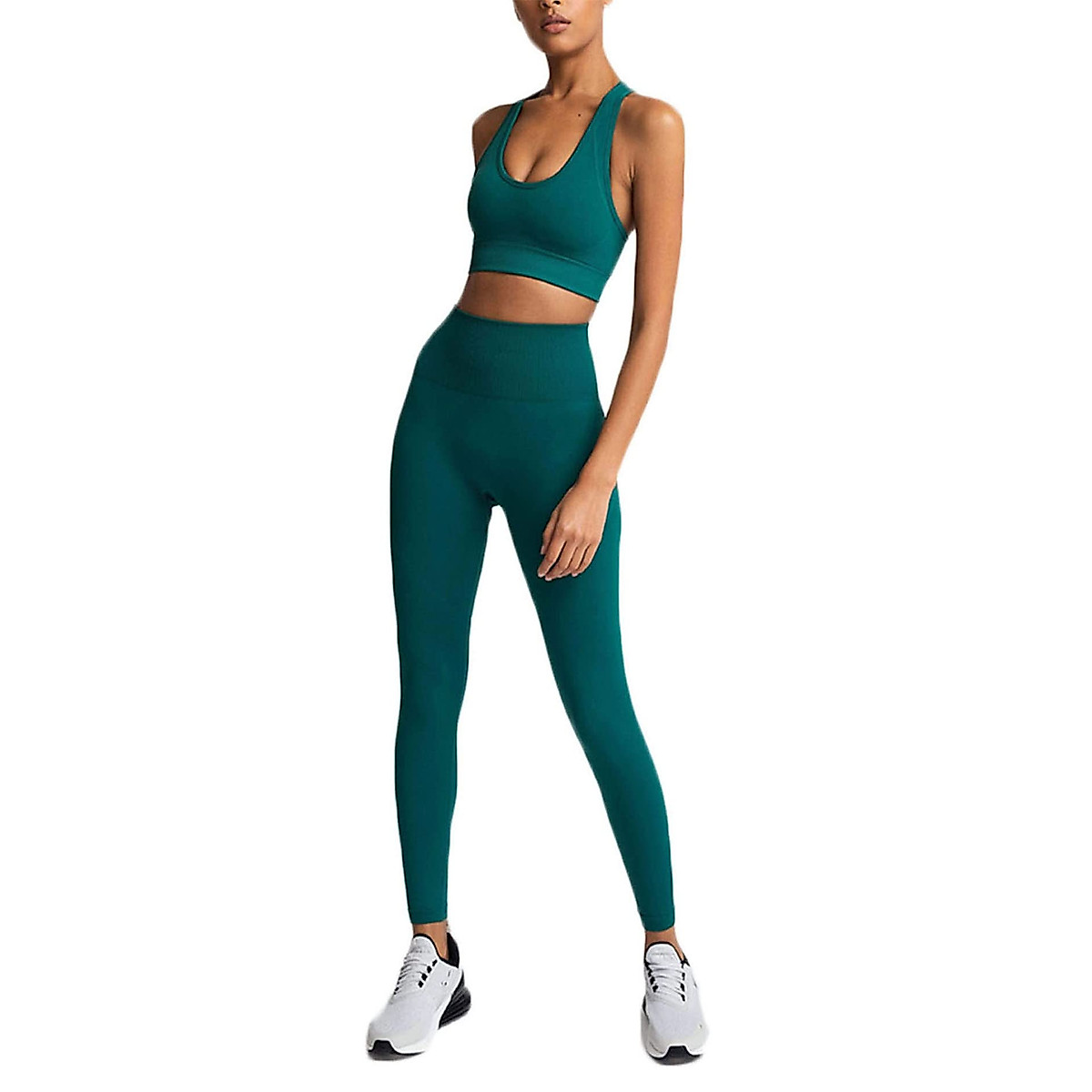 Beaufident Workout Sets for Women Active 2 Piece Seamless Matching High Waist Yoga Set Gym Outfits