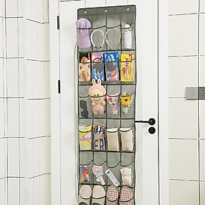 yungluner 24/28 Grid Shoes Organizer Over The Door Hanging Shoe Rack Wall-Mounted Storage Holder for Bedroom Closets Door Hanger