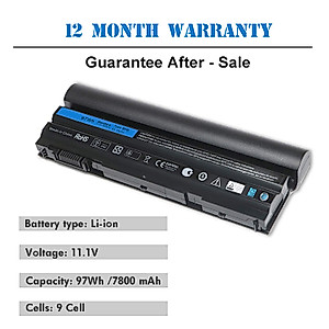 T54FJ M5Y0X Laptop Battery for Dell Latitude E6420 E6430 E6440 E6520 E6530 E6540 E5520 E5530 E5420 E5430 Fits NHXVW 8858X 312-1163 71R31 N3X1D HCJWT FRR0G [11.1V 7800mAh 97Wh 9Cell]
