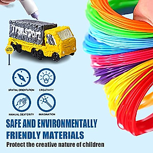 3D Printing Pen PCL Filament 1.75mm Refills,30 Colors, Each Color 16.4 Feet, Total 492 Feet, Pack with 2 Finger Caps & 2 Drawing Guide Book, High-Precision Diameter and Safe Refill