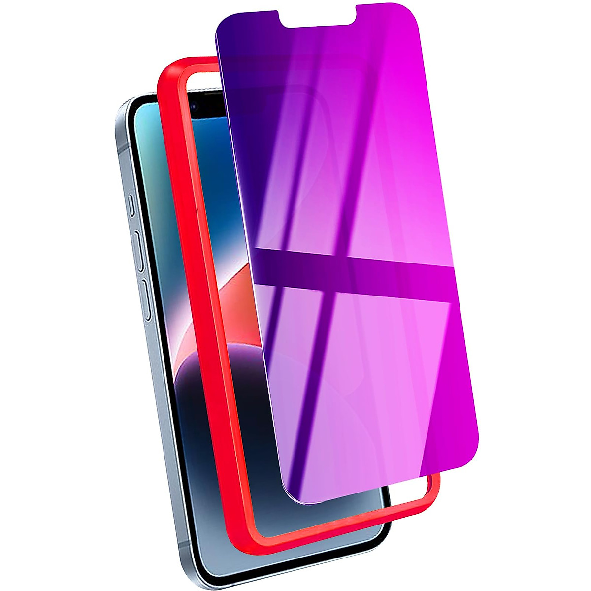 Umhlaba Compatible with iPhone 14 Plus Compatible with iPhone 13 Pro Max Privacy Screen Protector Gradient colorful 28 Degree Anti-Spy Tempered Glass Case Friendly Bubble Free Easy Installation Frame