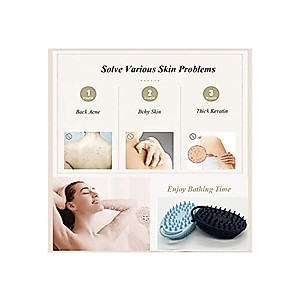 Higoney 2Pack Silicone Body Scrubber, Dual Sided Bath&Shampoo Brush, Silicone Bath Scrubber, Scalp Massager, Silicone Loofah, Exfoliator Bath Sponge Shower Loofah Scrubber Brush for All Kinds of Skin