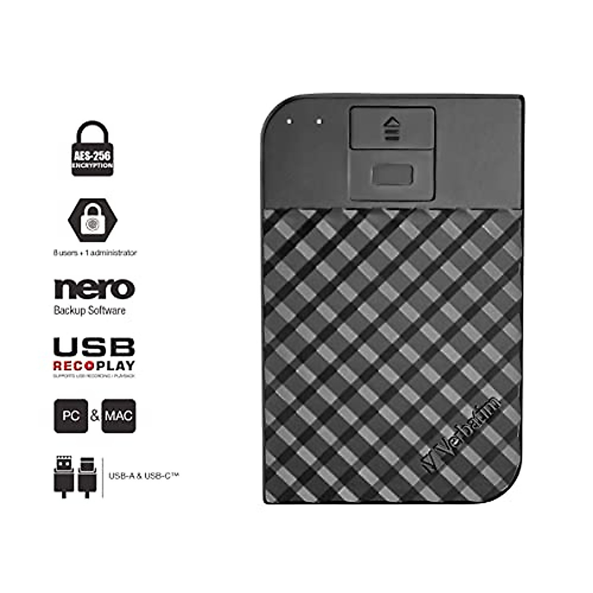 Verbatim Fingerprint Secure HDD 2TB 56351