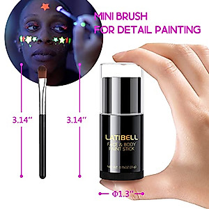 Pink Face Paint Sticks UV Body Panit - 0.75 oz Professional Blacklight Reactive Glow Paint for Adult Kids, Oil Foundation Makeup Blendable Sticks, Glow in The Dark Paint Neon Party Supplies