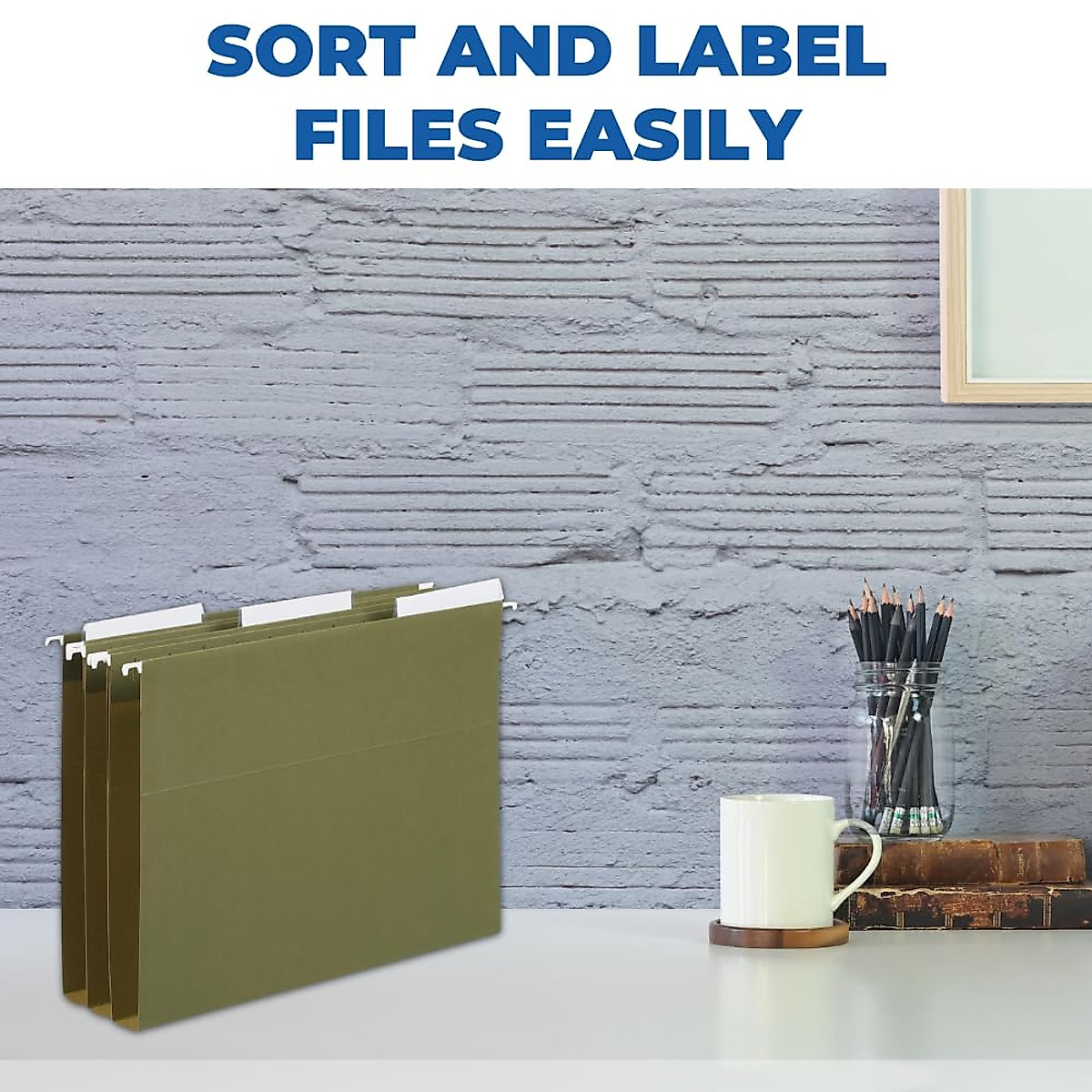 1InTheOffice Clear Hanging Folder Tabs, and Inserts 3-1/2" x 5/8", 100/Pack (3 1/2")