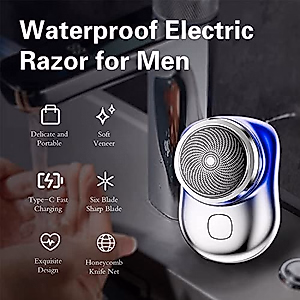 Mini-Shave Portable Electric Shaver Electric Razor for Men Powerful Storm Shaver for Men Storm Shaver Pocket Size Shaver Wet and Dry Shaver USB Rechargeable Travel 2023 Upgrade (Black)